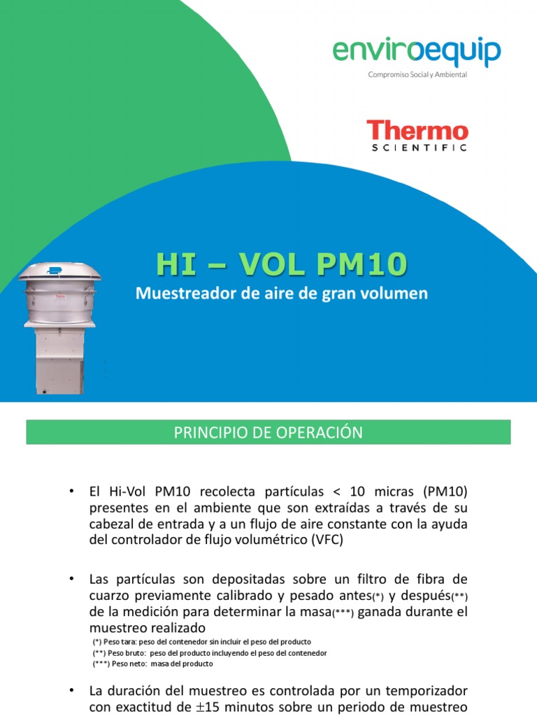 Hi-Vol PM10 VFC | PDF | Tornillo | Naturaleza