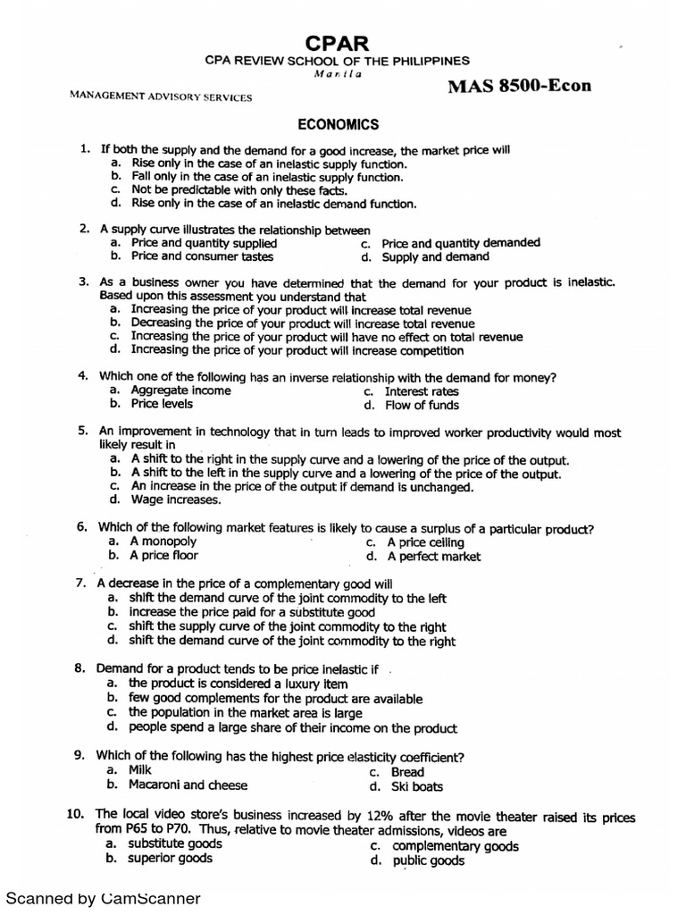 CPAR Reviewer MAY 2019 MAS | PDF