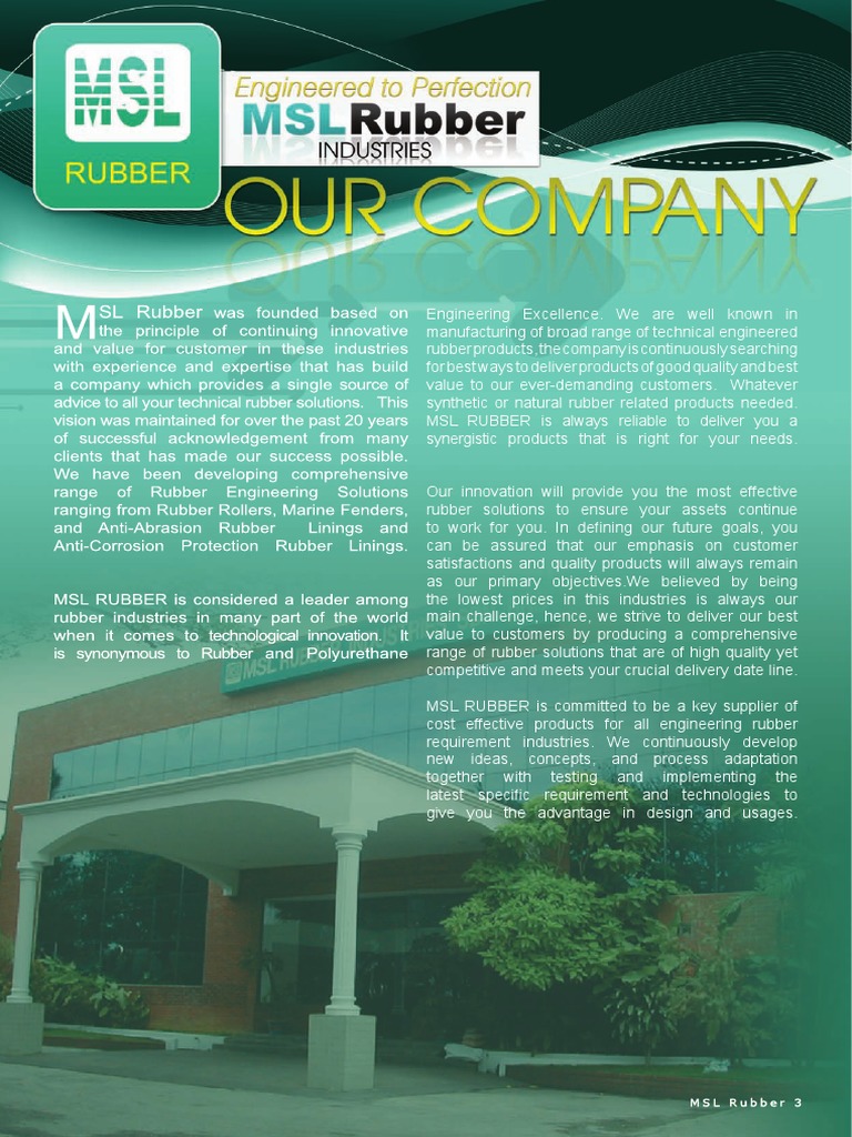 MSL Rubber Brochure | Natural Rubber | Engineering
