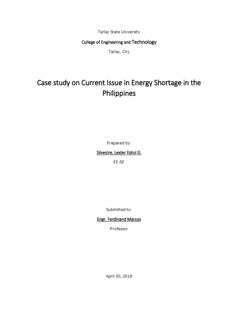 Case Study Individual Final | PDF | Energy Crisis | Energy Development