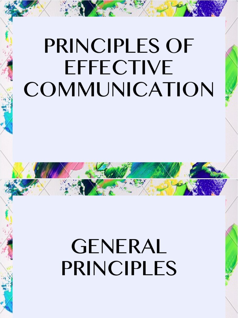 Principles of Effective Communication | PDF