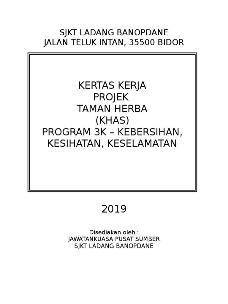 Kertas Kerja Taman Herba | PDF