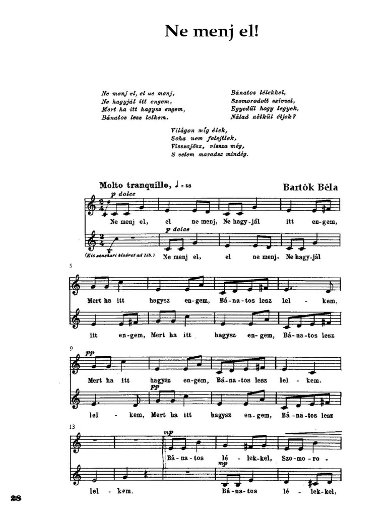 Bartok - Ne Menj El! | PDF