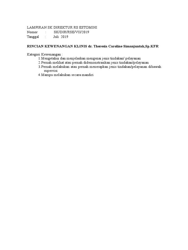 RKK Dokter Spesialis Urologi | PDF