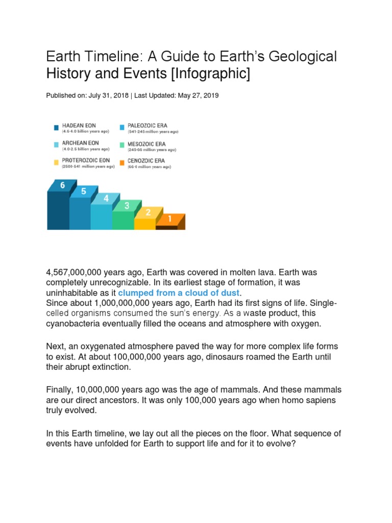 History of The Earth | PDF | Earth | Dinosaurs