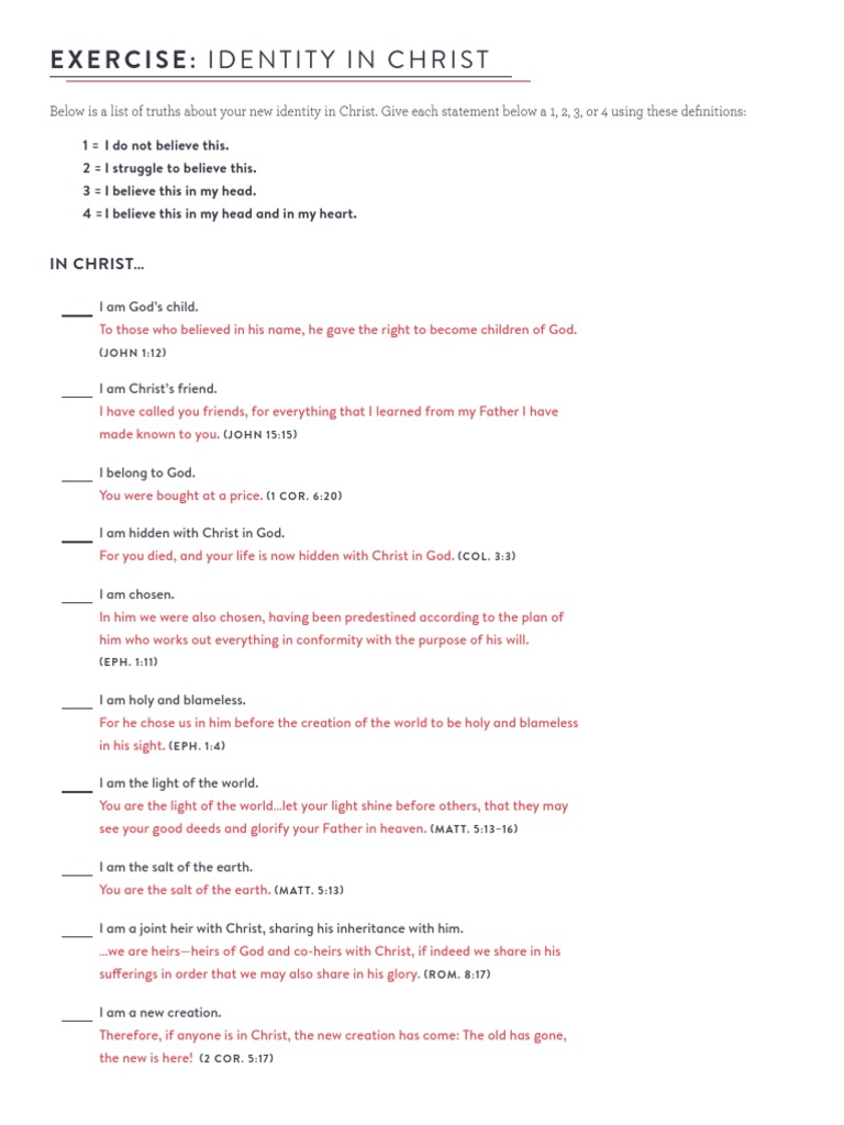 Identity in Christ | PDF | Salvation | Jesus