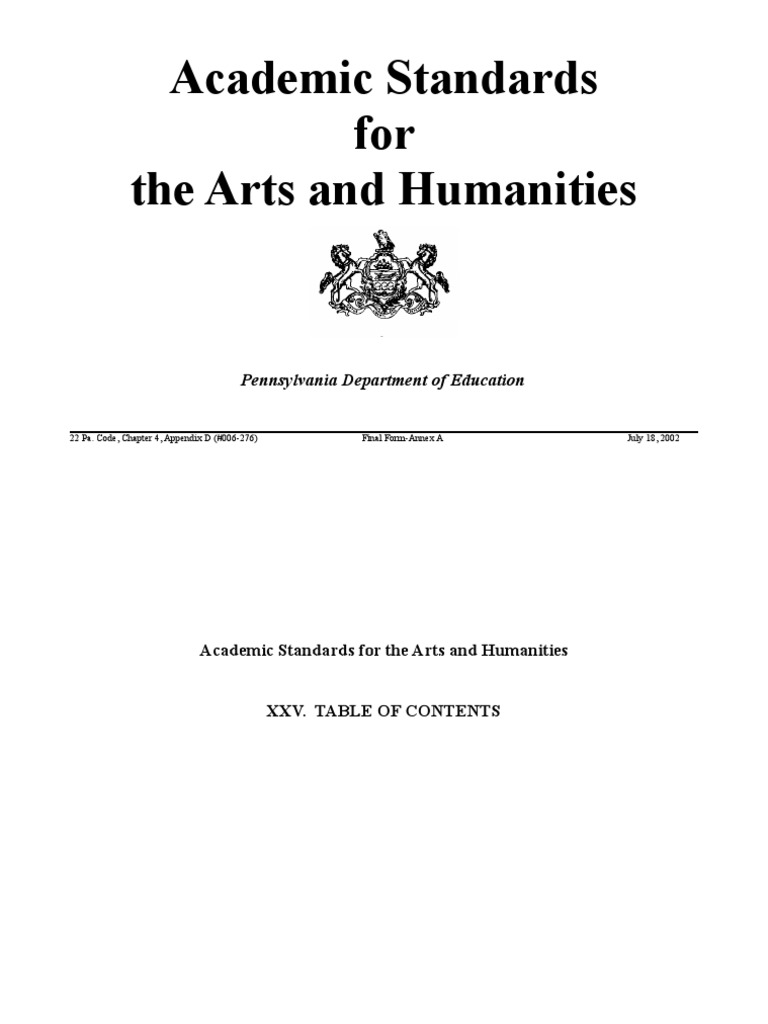 Art Standards | PDF | The Arts | Humanities