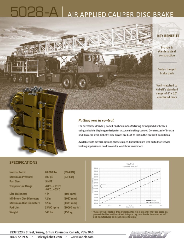 Air Applied Caliper Disc Brake: Detailed Specifications and Parts ...