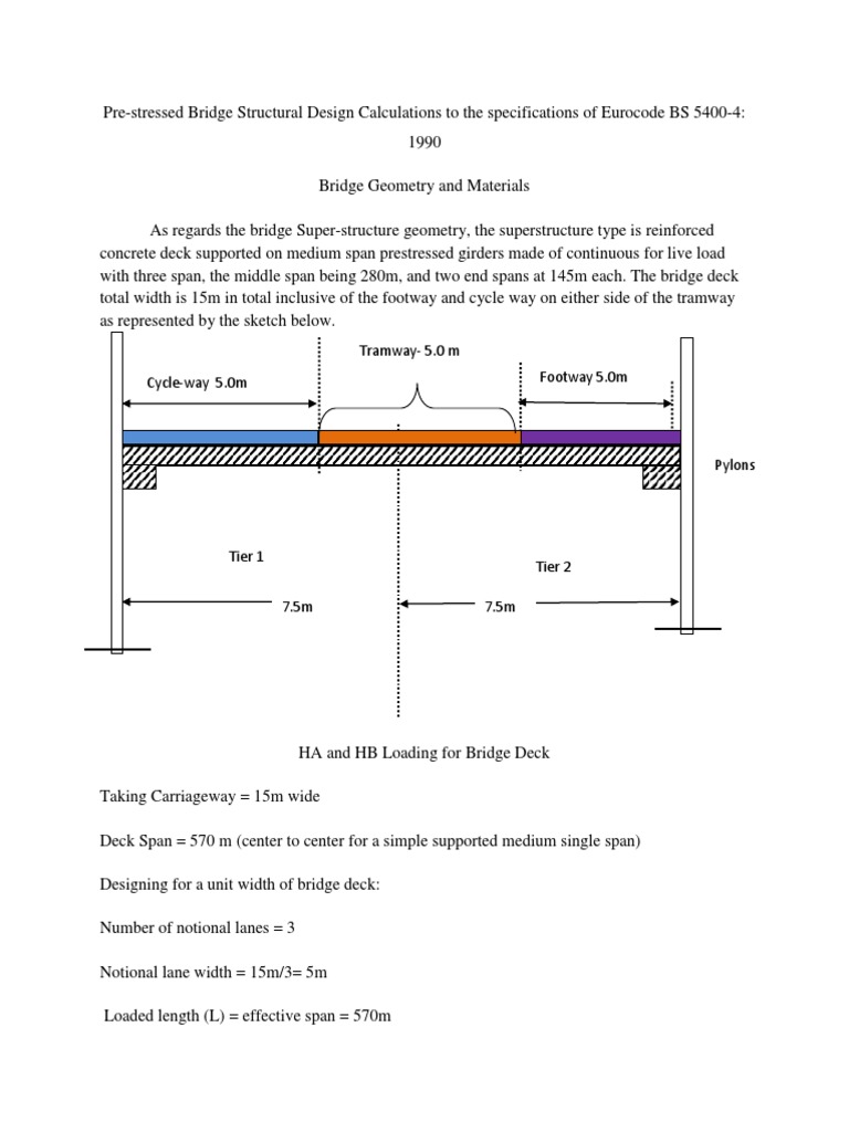 Calculations Bridge Design | PDF | Beam (Structure) | Civil Engineering