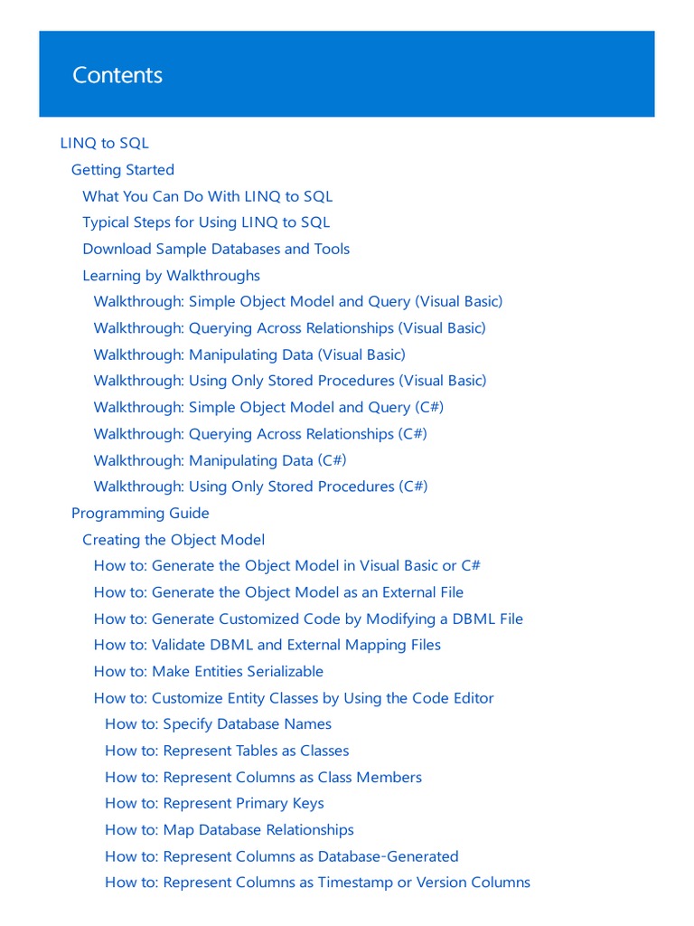 LINQ to SQL Getting Started Guide | PDF | Language Integrated Query | Microsoft Sql Server