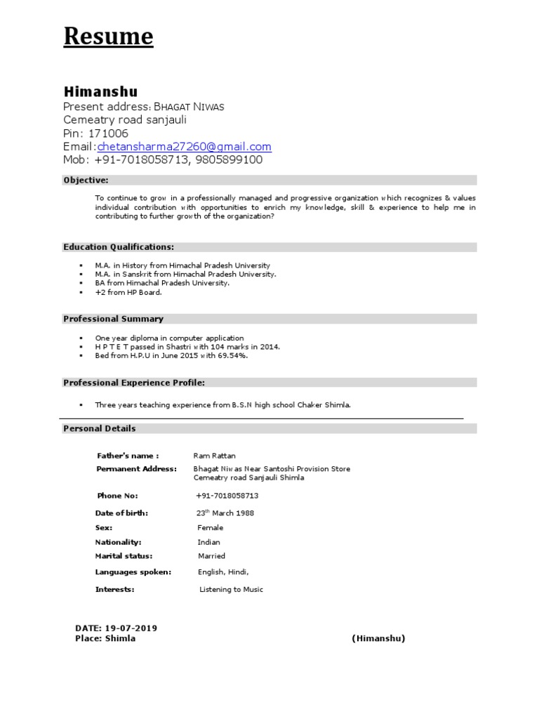 Himanshu Resume | PDF