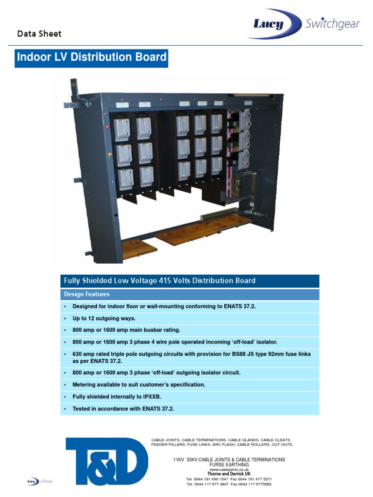 Lucy Switchgear LV Indoor Fuse Distribution Board PDF | PDF