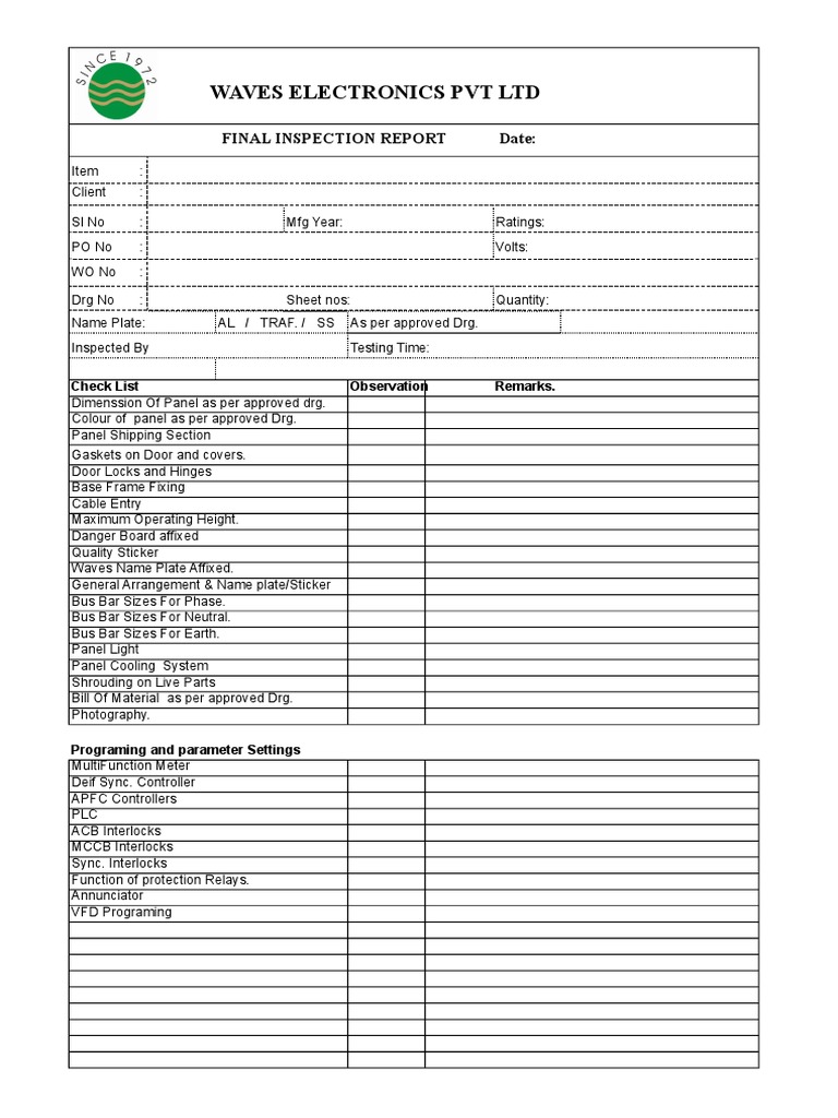 Draft Final Inspection Report (New 2582011) | PDF