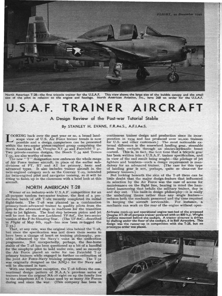 U.S.A.F. Trainer Aircraft: A Design Review of The Post-War Tutorial ...