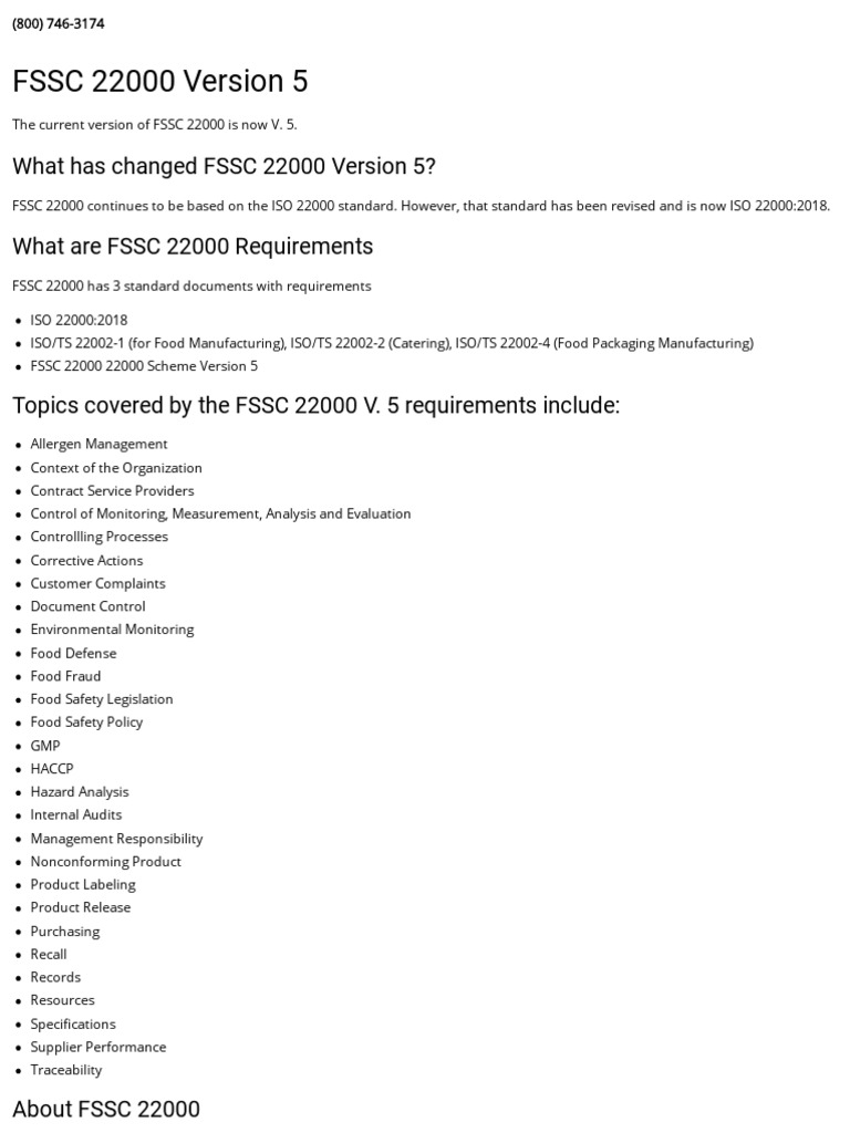 FSSC 22000 Version 5 | PDF | Business | Food And Drink