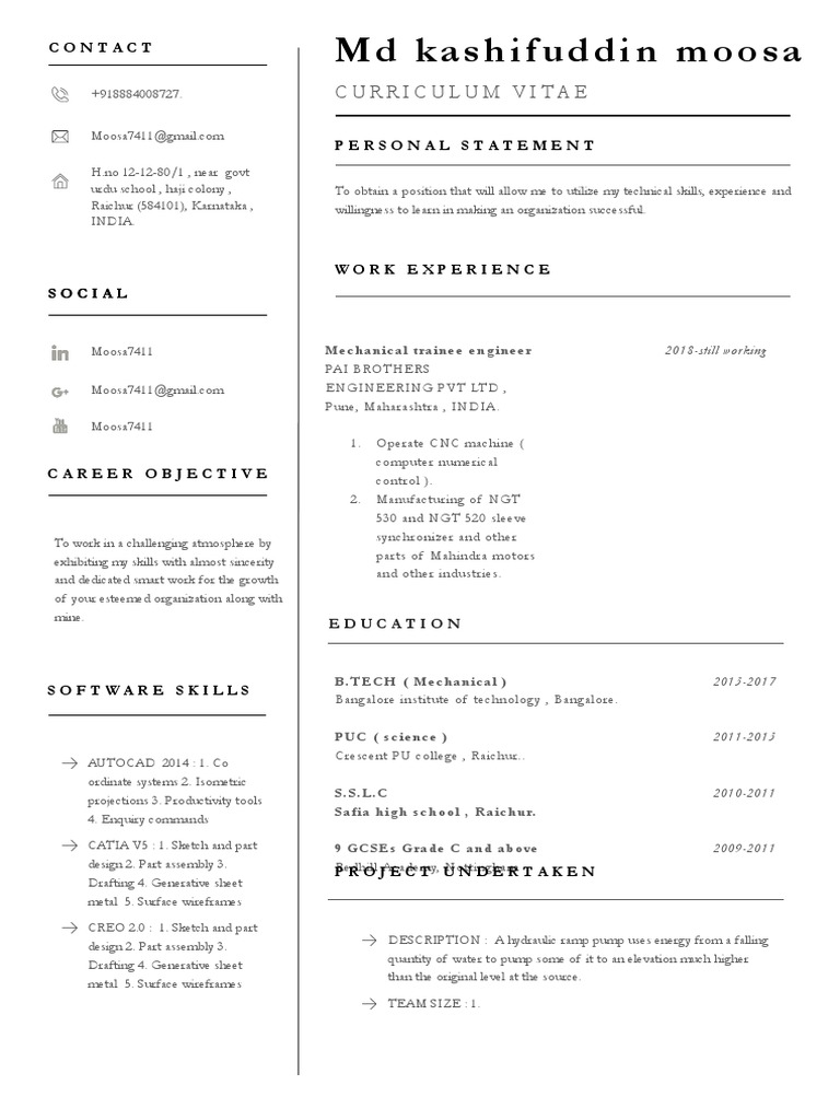 MD Kashifuddin Moosa Updated CV | PDF | Engineering | Computing And Information Technology