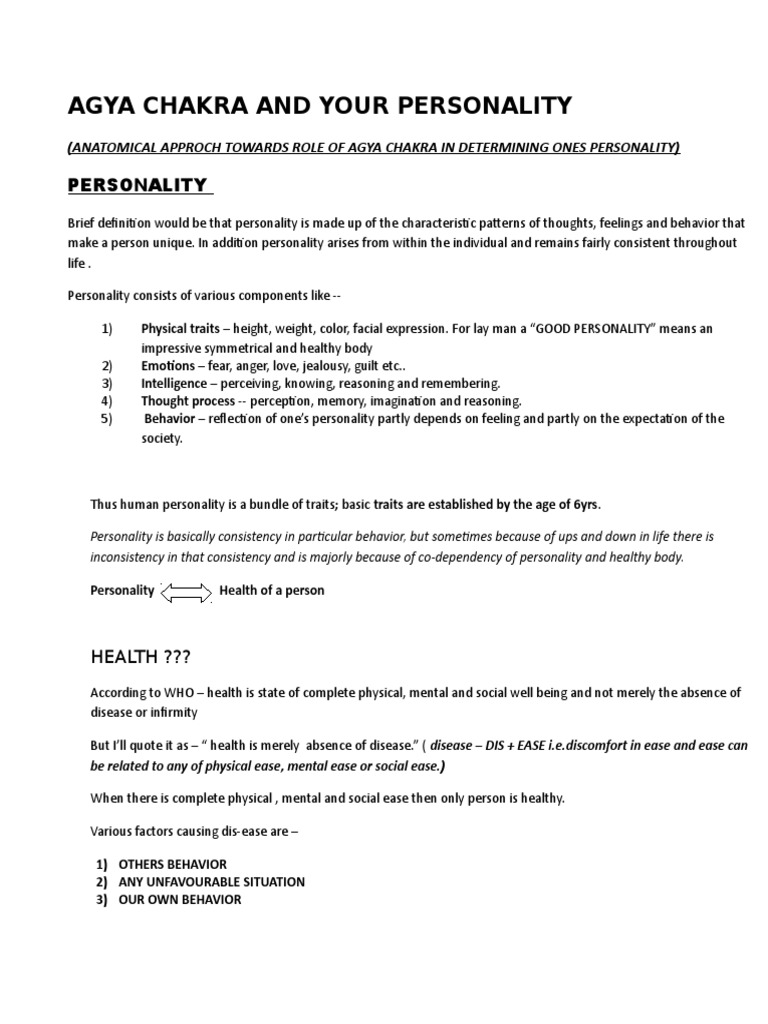 Agya Chakra and Your Personality | PDF | Chakra | Brain