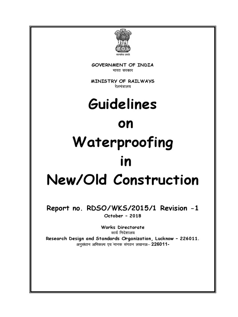 Guidelines For Waterproofing | PDF | Lime (Material) | Concrete