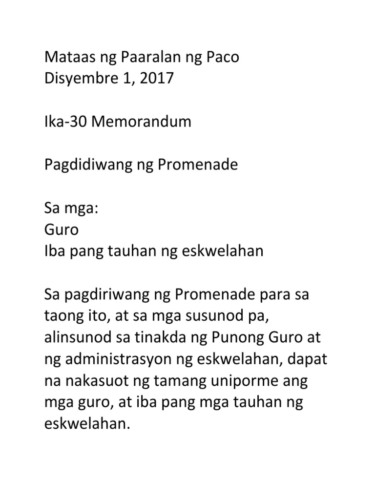 Halimbawa NG Memo NG Kahilingan | PDF