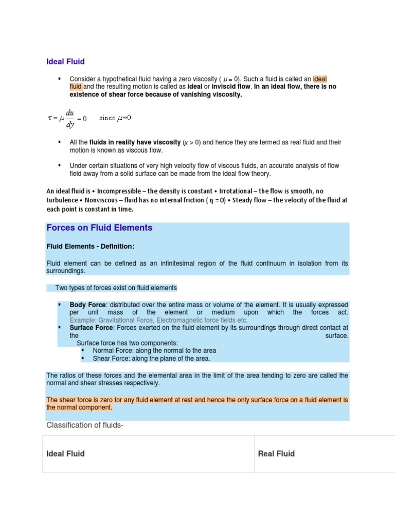 Ideal Fluid | PDF | Viscosity | Fluid Dynamics