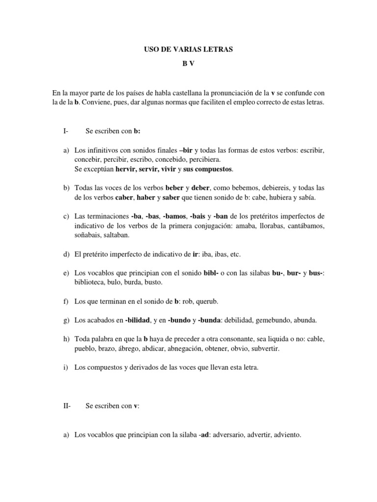 Uso correcto de letras en español | PDF | Sílaba | Lingüística