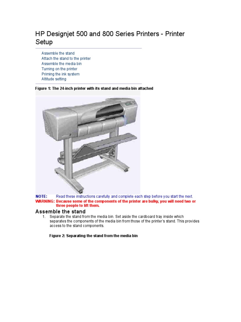 HP Designjet 500 and 800 Series Printers | PDF | Printer (Computing ...