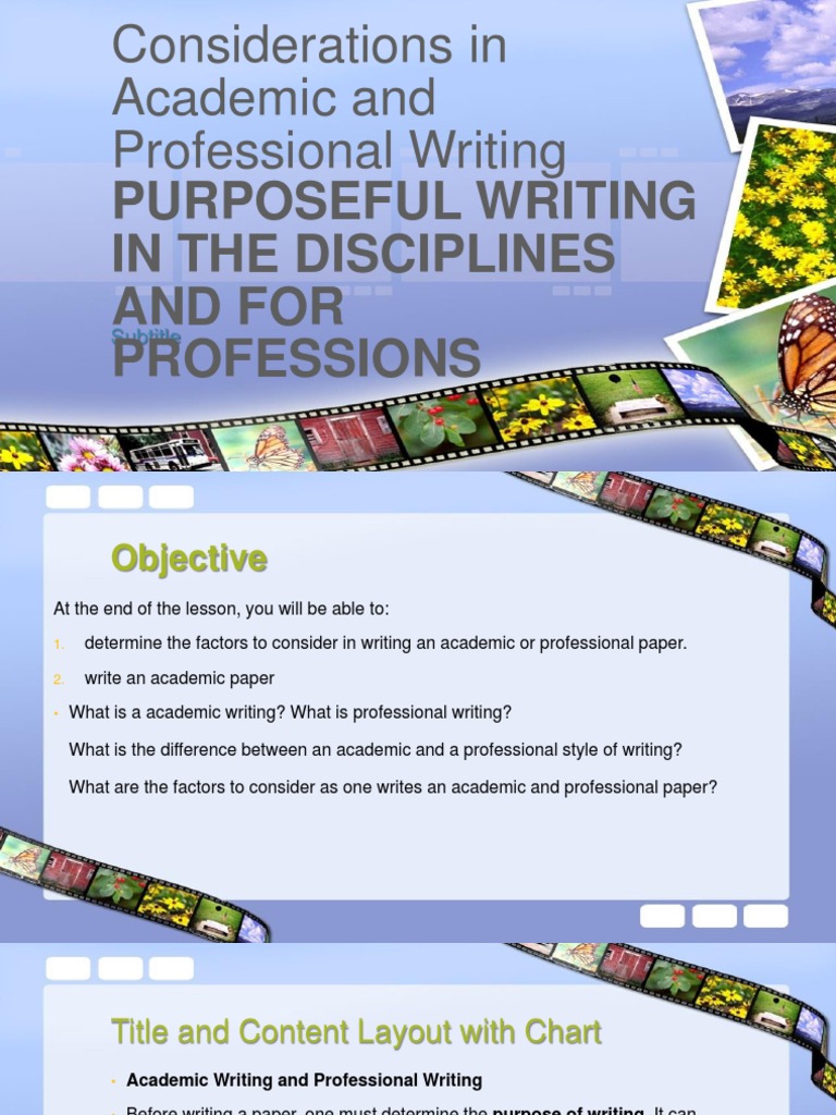 Considerations in Academic and Professional Writing | PDF | Thesis ...