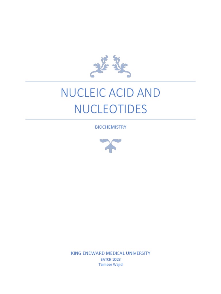 Nucleic Acid and Nucleotides: Biochemistry | PDF | Ribosomal Rna ...