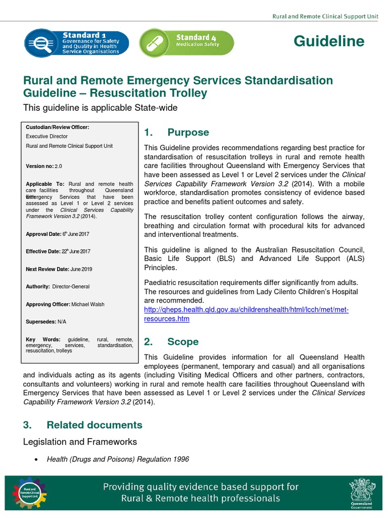 Standardised Resuscitation Trolley Guidelines | PDF | Emergency ...