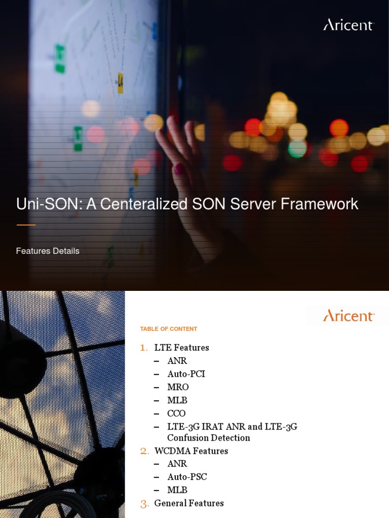 Aricent Uni-SON Feature Details | PDF | Data Transmission | Electrical ...