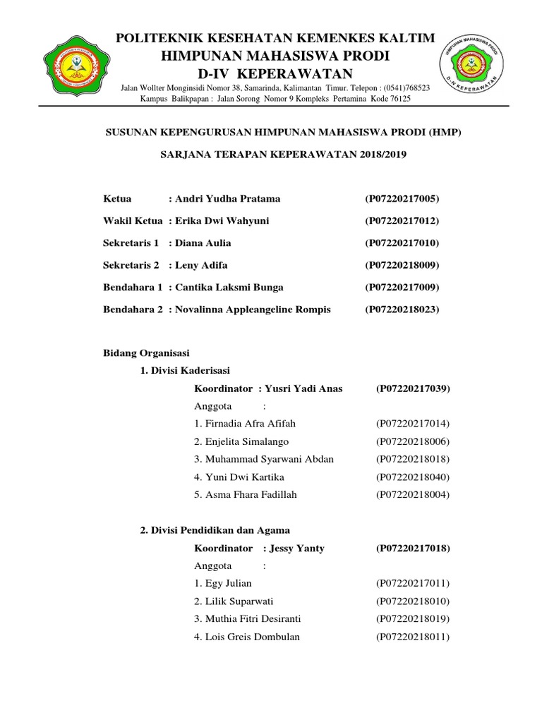 HMP DIV KEP Proker+RAB+PJ 2019-2020 | PDF