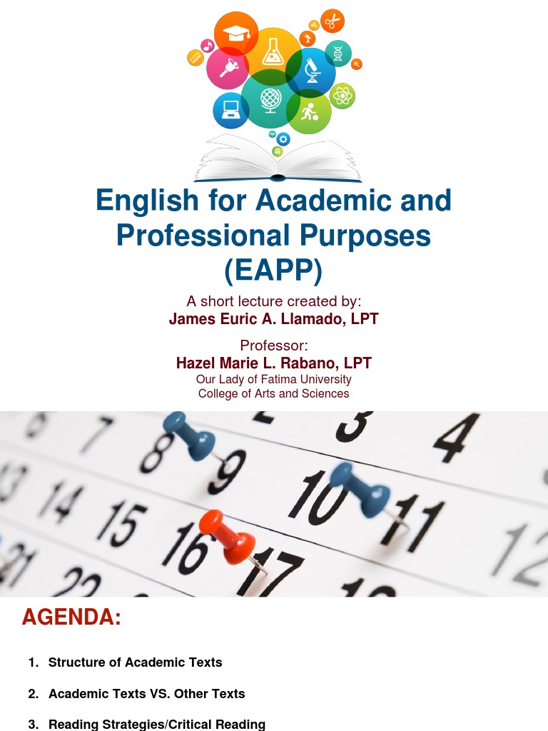 English For Academic and Professional Purposes (EAPP) : James Euric A ...