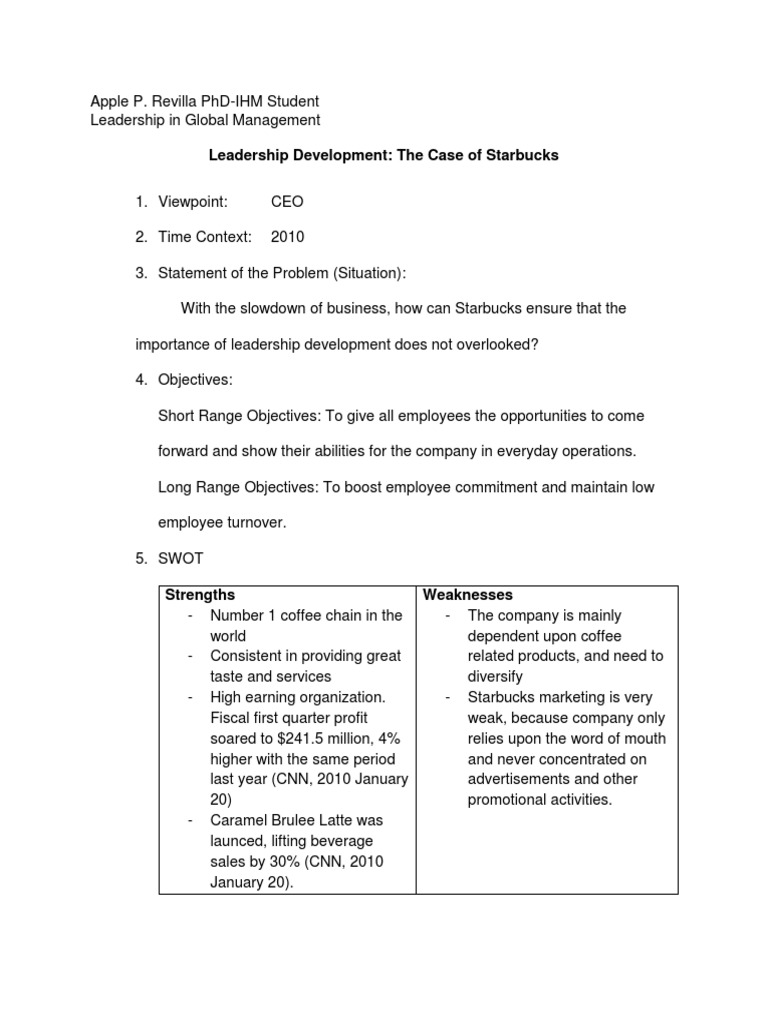 Leadership Development at Starbucks | PDF | Starbucks | Empowerment