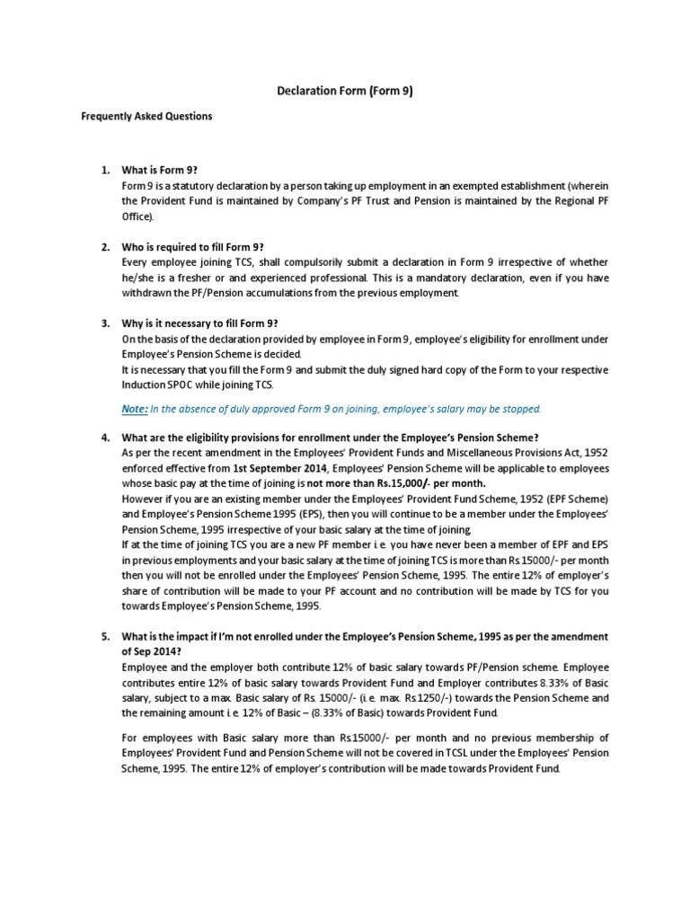 Form 9 FAQ | PDF | Social Institutions | Social Science