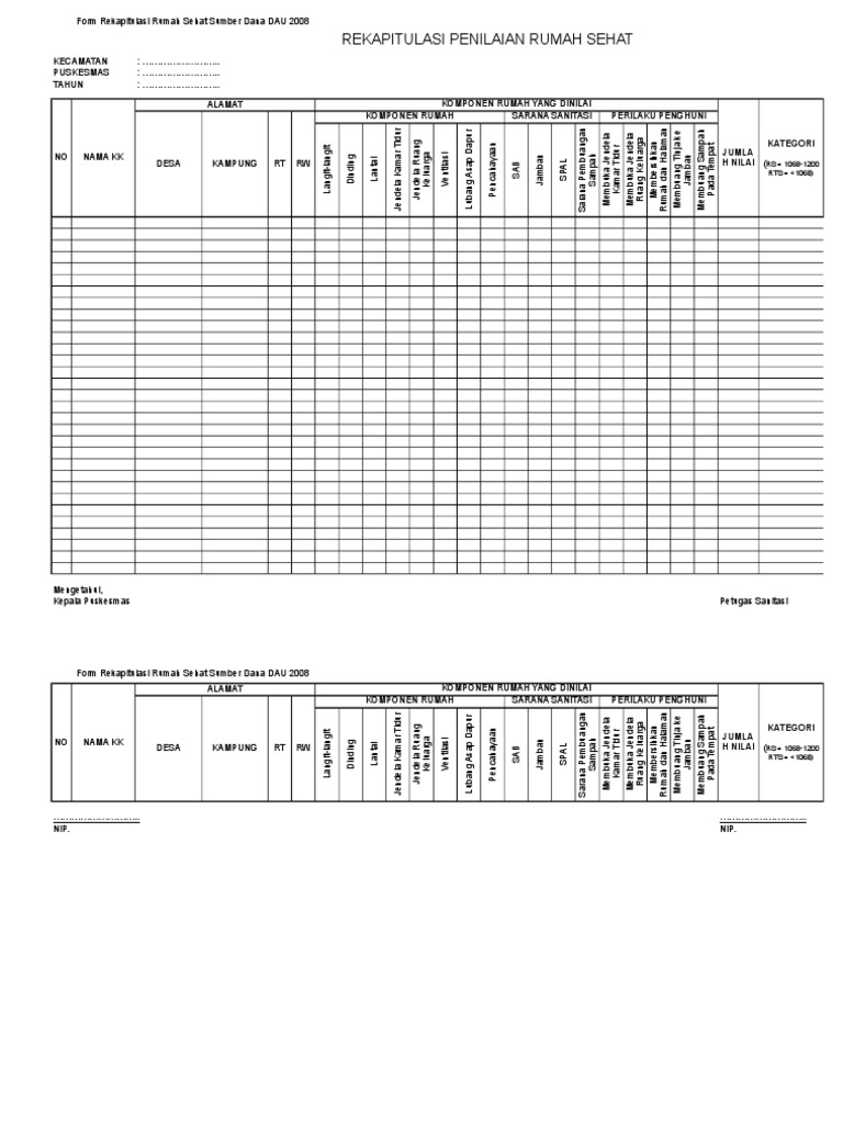 Form - Rekap RUMAH N SAB | PDF