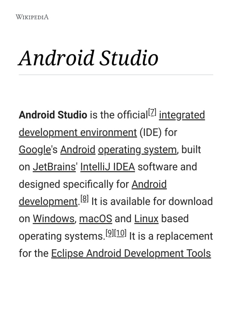 Android Studio - Wikipedia | PDF | Android (Operating System ...