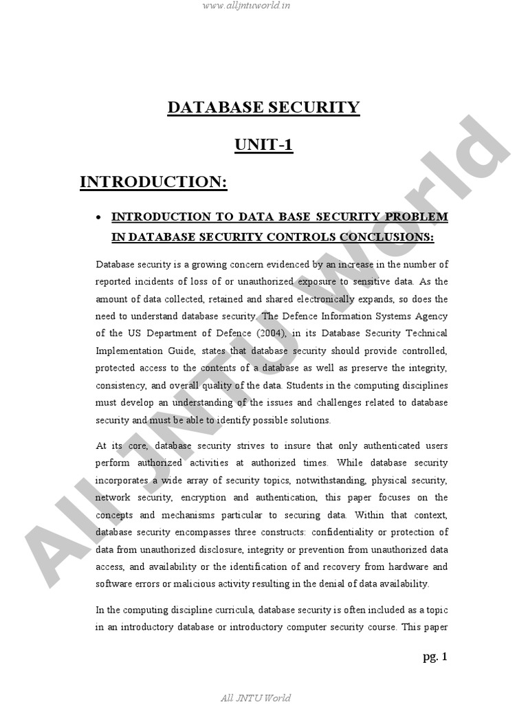 Database Security Pdf Databases Computer Security 