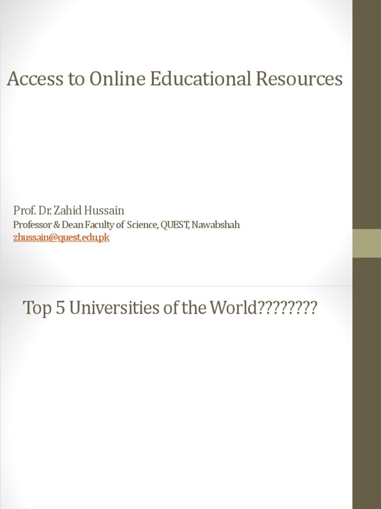 A Comprehensive Guide to Accessing Online Educational Resources | PDF ...