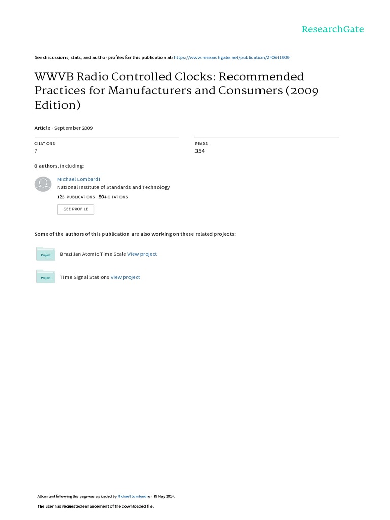 WWVB Radio Controlled Clocks Recommended Practices | PDF | Clock | Time
