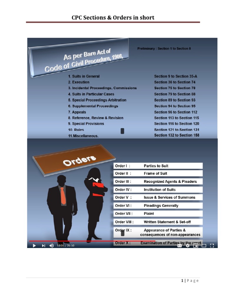 CPC Sections Orders | PDF