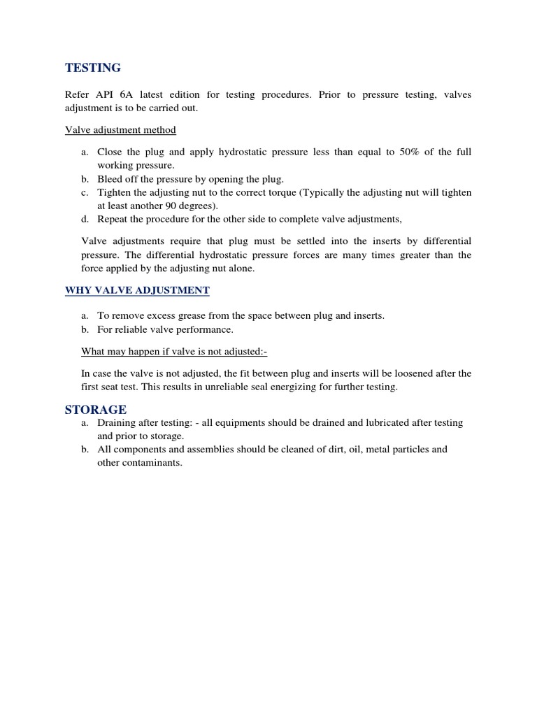 Proper Valve Adjustment Procedures for Reliable Pressure Testing ...