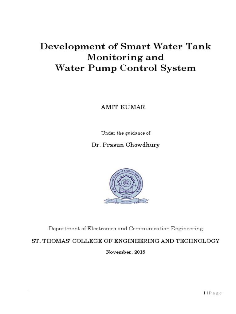 Development of Smart Water Tank Monitoring and Water Pump Control ...