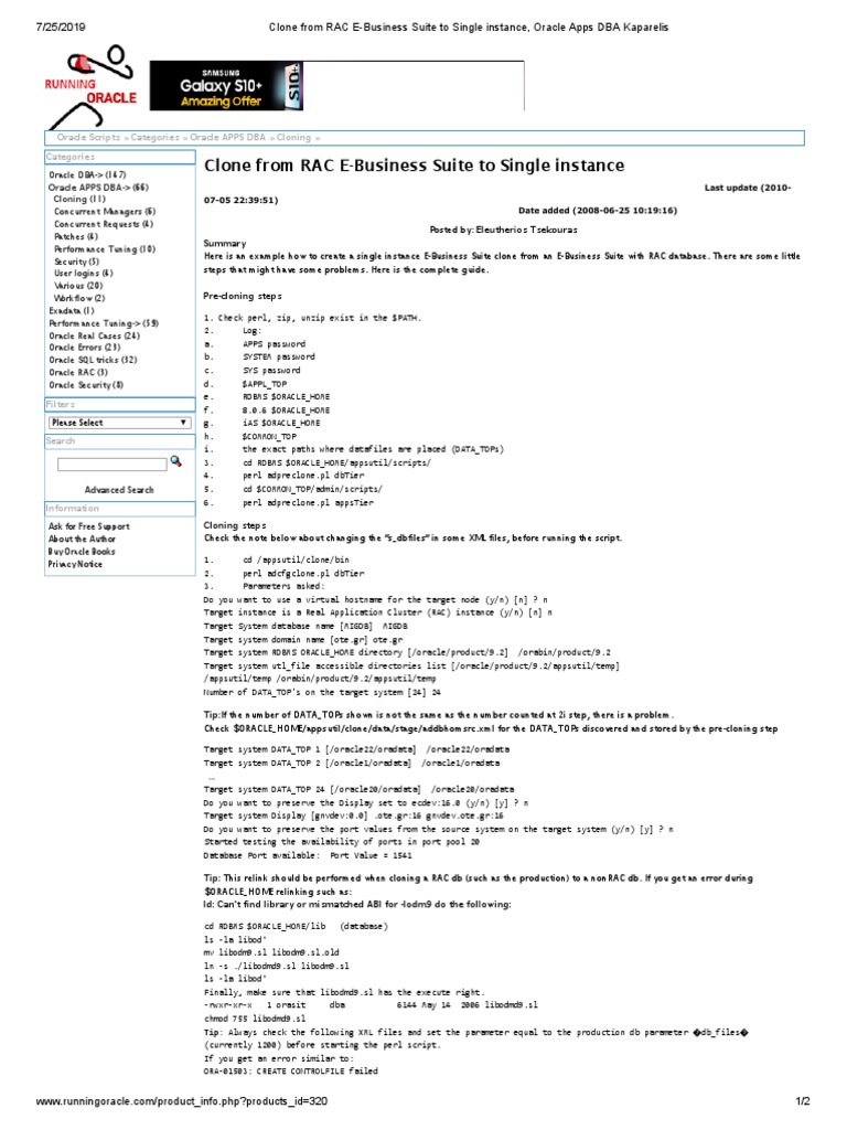Clone From RAC E-Business Suite To Single Instance, Oracle Apps DBA ... Clone From RAC E-Business Suite To Single Instance, Oracle Apps DBA ...