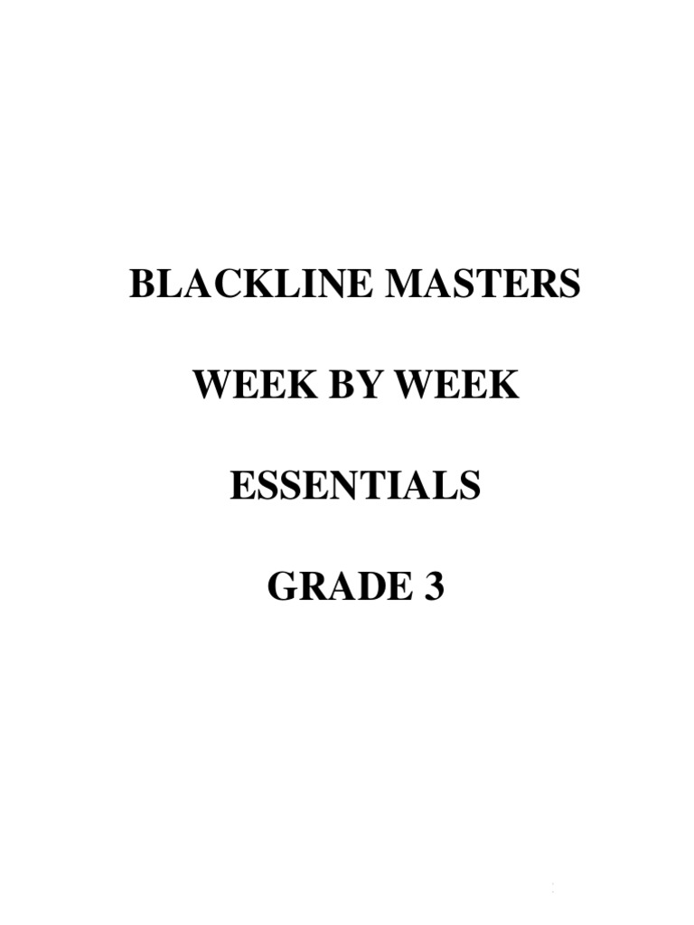 Blackline Masters Week by Week Essentials Grade 3 | PDF | Convex ...