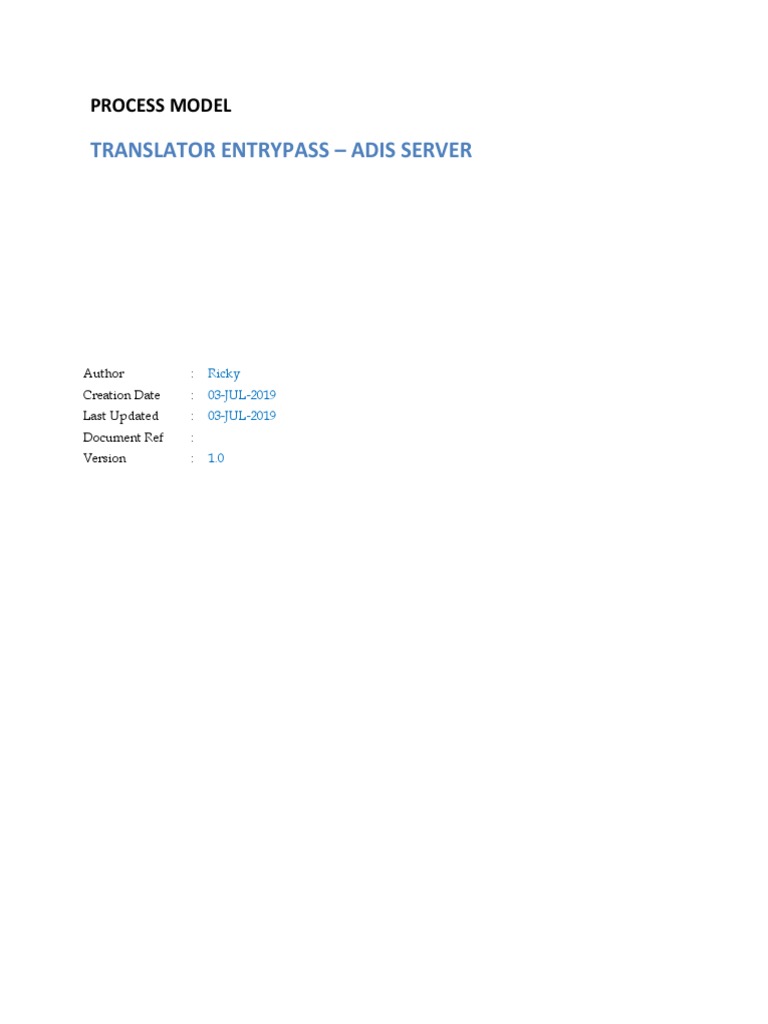 Entry Pass Data Flow v.1.0 | PDF