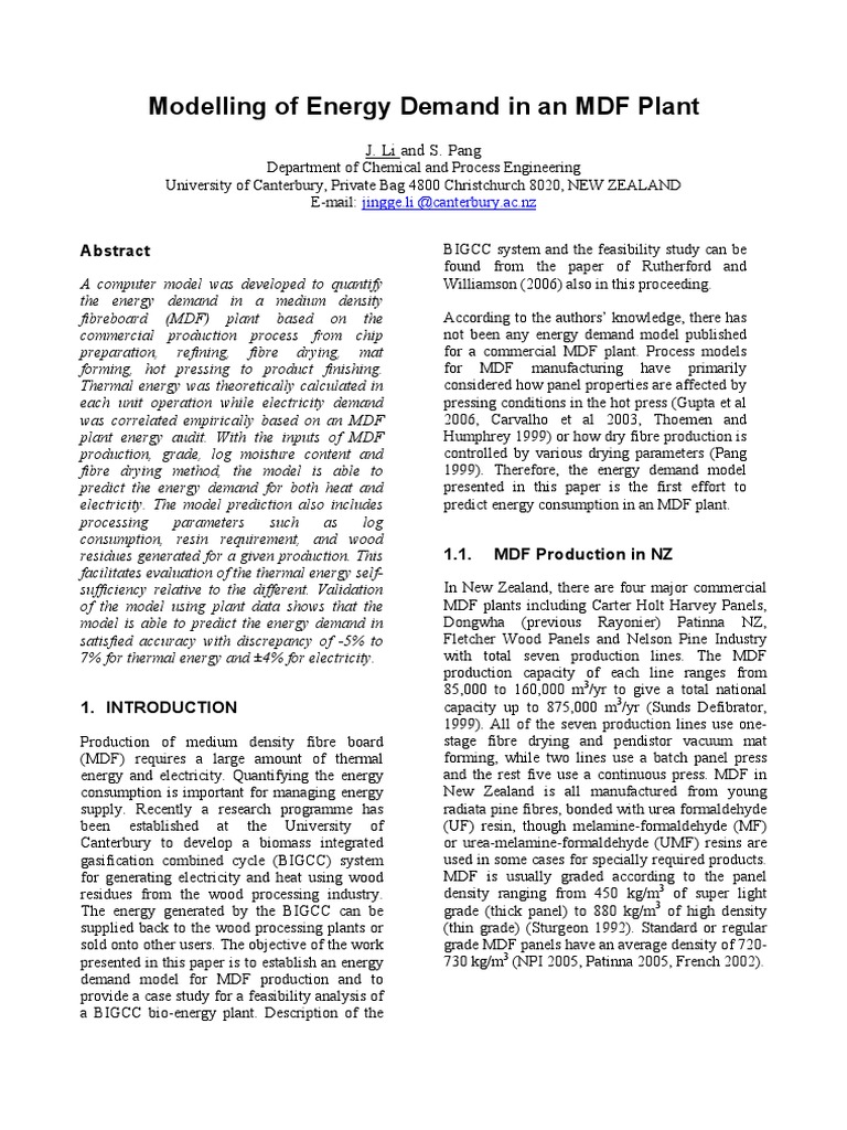 MDF Plant | PDF | Kilowatt Hour | Heat