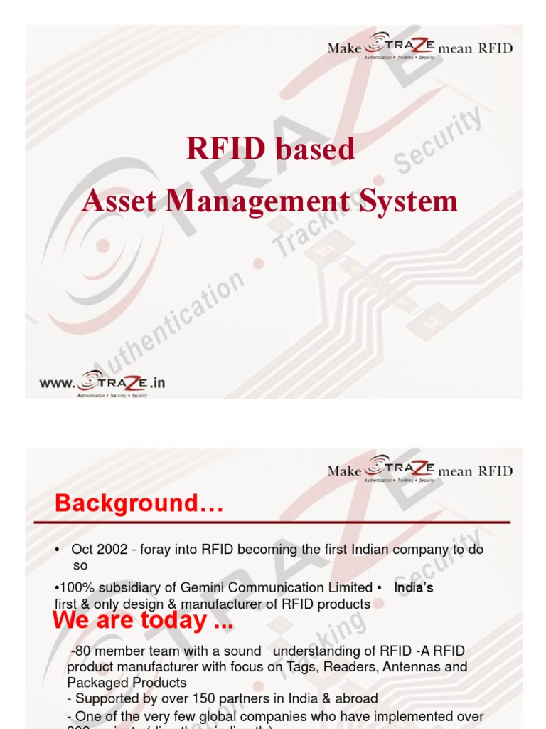 RFID Asset Management System Overview | PDF | Radio Frequency ...