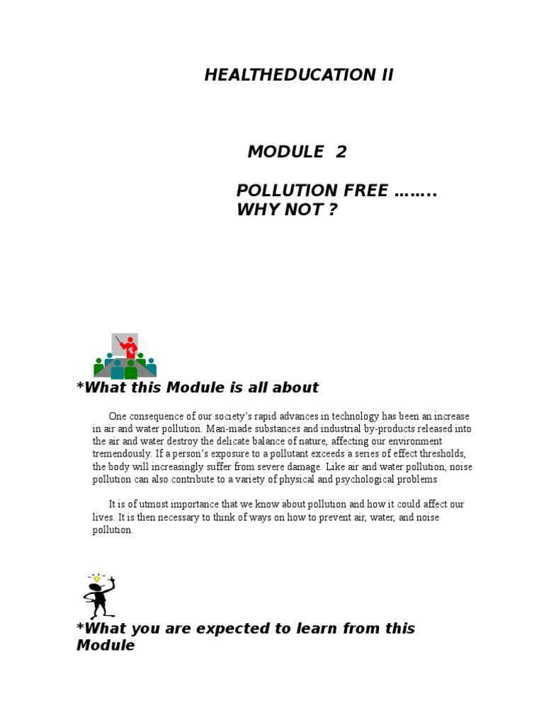 Health Ed II Module 2 | PDF | Air Pollution | Exhaust Gas