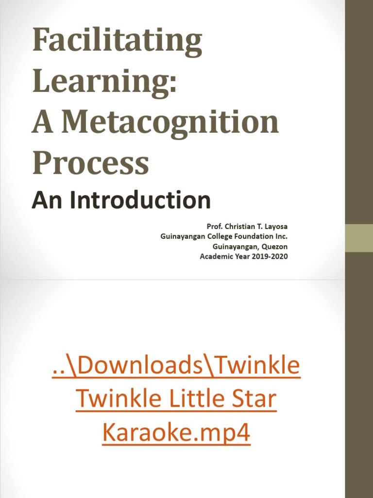 Facilitating Learning | PDF | Metacognition | Motivation