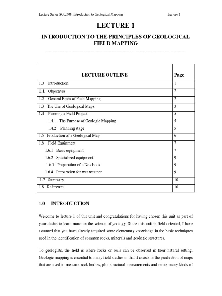 Introduction To The Principles of Geological Field Mapping: 1.4 ...